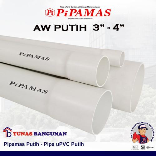 Jual Pipa PVC 3" - 4" inch AW Putih Pipamas perBatang 4 Meter MURAH - 4 ...