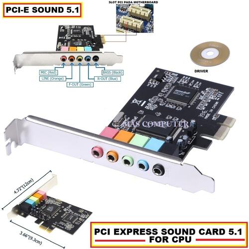 Jual PCI Sound 5.1/Sound card Pci-E Express Sound Card V5.1 Slot ...