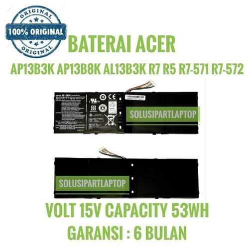 Jual Baterai Original Acer Aspire AP13B3K, M5-583 ES1-512, ES1-511, V5 ...