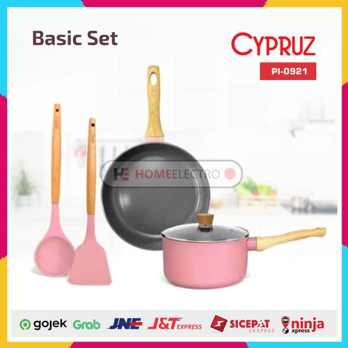 Promo Cypruz PI-0921 Basic Set Pink Ceramic Cookware Set 5 pcs Cicil 0% ...