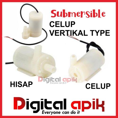 Jual Pompa Air Submersible Celup Aquarium 3-5V DC Water Pump Micro Mini ...
