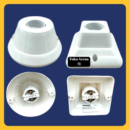 Jual Fitting Fiting Rumah Lampu Plafon E27 Kotak Bulat Panasonic Putih ...