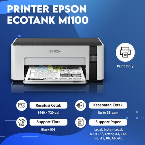 Jual Epson Printer Mono M1100 M 1100 Printer Infus Pabrik Garansi Resmi ...