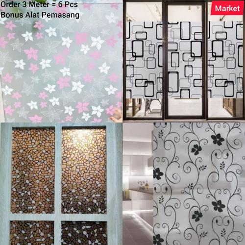 Jual sticker kaca sticker rumah kaca jendela bermotif lebar - 3008 ...