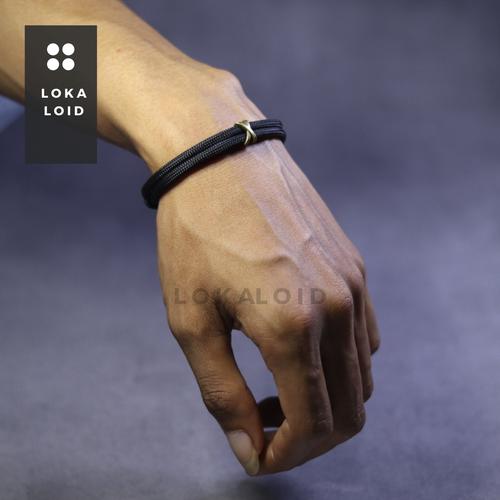 Promo Gelang Paracord Premium Simple Knot X metal beads spacer Pria ...