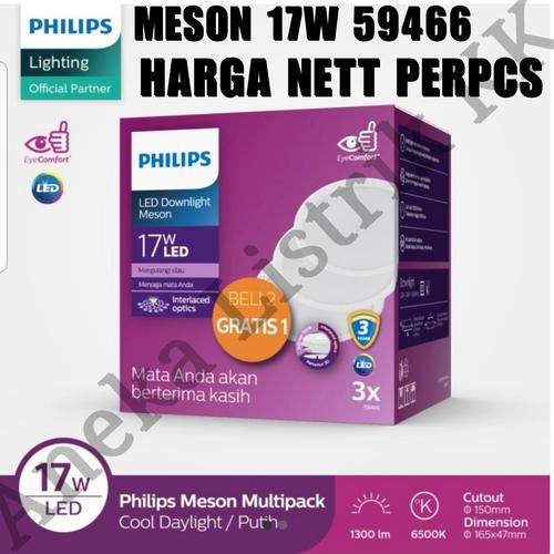 Jual PHILIPS MESON 17W 6INCH DOWNLIGHT LED 59466 PUTIH 17WATT PAKET ISI ...