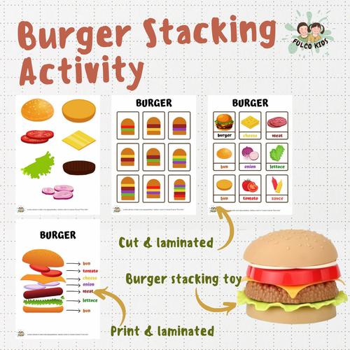 Jual Burger Stacking Activity PRINTABLE by Fulco Kids - Kab. Tangerang ...
