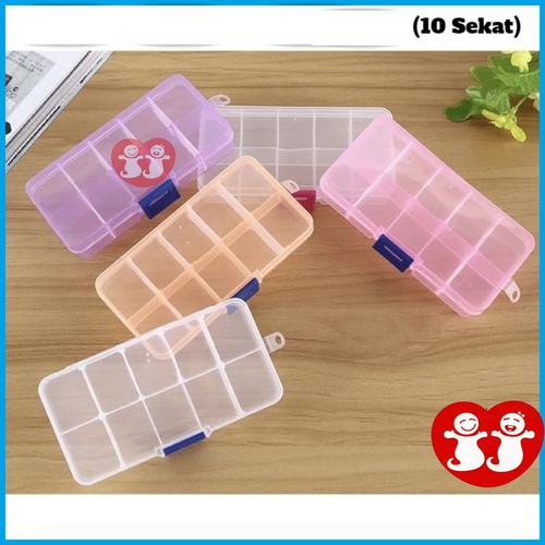 Jual Kotak Obat 10 Sekat Bening / Tempat Penyimpanan Aksesoris ...