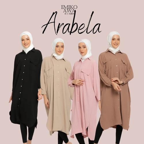 Jual Long Tunik Wanita Arabela Cey Crinkle Kemeja Premium Lengan ...