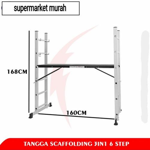 Jual Tangga Lipat Model H Tangga Scaffolding 3in1 6Step Lebar 1,6 Meter ...