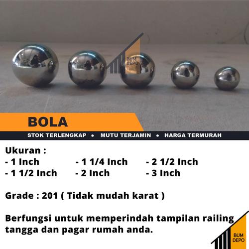 Jual BOLA STAINLESS STEEL 1 1/2'' VARIASI RAILING TANGGA / PAGAR RUMAH ...