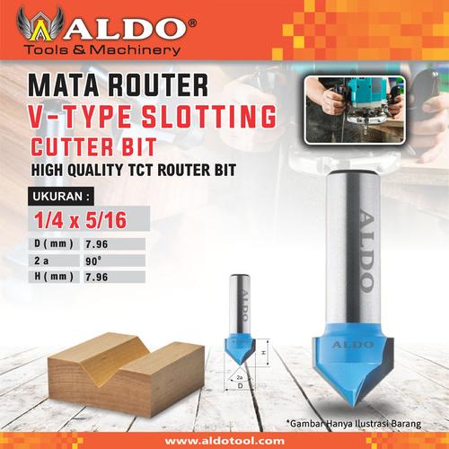 Jual Mata Router V -Type Slotting Cutter Bit - 1/4 x 1/2 - Kota ...