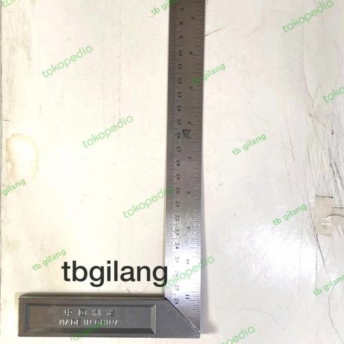 Promo penggaris siku tukang L sekon besi nekl stainless aluminium ukur ...