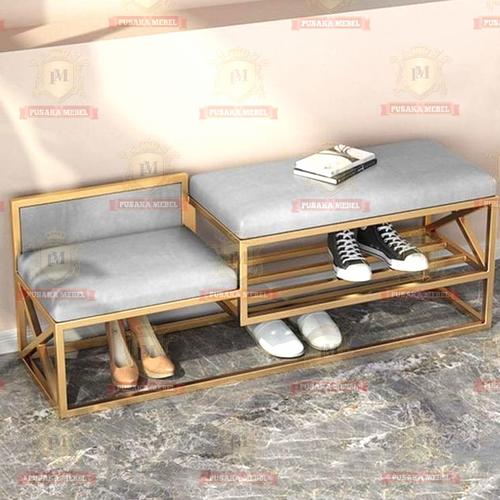 Jual sofa bench rak sepatu besi, sofa bench besi sepatu sendal ...