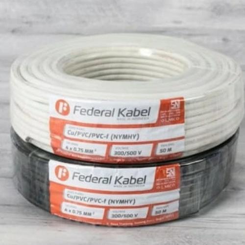 Jual Kabel Listrik Serabut NYYHY NYMHY 4x0,75 4x0.75mm Federal @50meter - Putih - Jakarta Barat ...