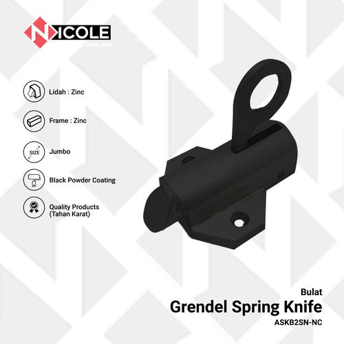 Promo Grendel Spring Knife Bulat / Kunci Jendela Nicole Jumbo - Silver ...