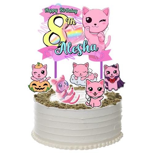 Jual Topper Cake Tusukan Hiasan Kue Ulang Tahun - Miss Misa Kucing Pink ...