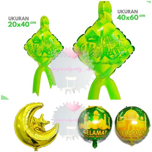 Jual Balon Foil Ramadhan Idul Fitri Lebaran Ketupat Bulan Bintang - Bln ...