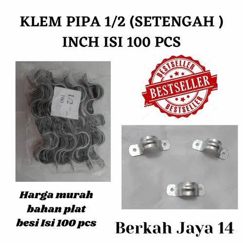 Jual KLEM BESI PLAT PIPA TERMURAH UKURAN 1/2 INCH ISI 100 BIJI PER PACK ...