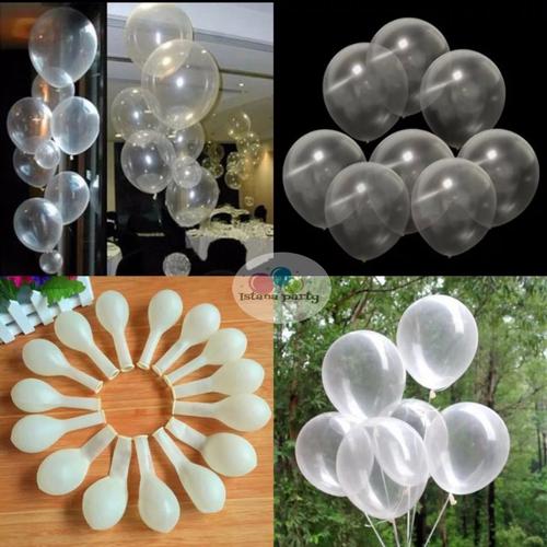 Jual Balon latex transparan / balon bening per pack isi 100pcs ...