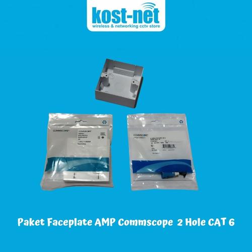 Jual Paket Faceplate AMP Commscope 2 Hole CAT 6 - Modular - Inbow - Kab ...