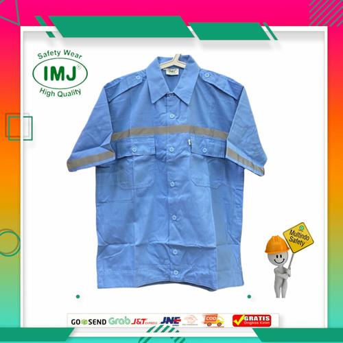 Jual Baju Safety Imj Wearpack Atasan Lengan Pendek Biru Muda - Jakarta ...