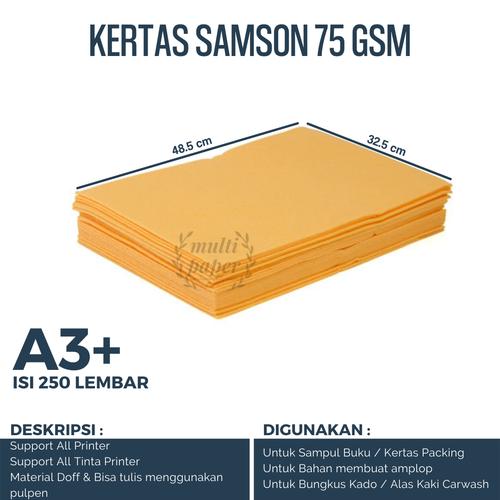 Jual Kertas Samson A3 Plus 75 gr 1 pack isi 250 lembar / Kertas Coklat ...