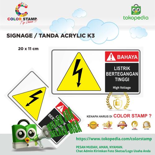Jual Papan Nama Akrilik/Acrylic/Sign/Tanda/Panel Listrik Bertegangan ...