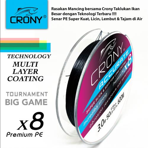 Jual Senar Pe X8 Crony Accurate - Kecil-Kuat-Licin- Hitam - Hitam 100M ...