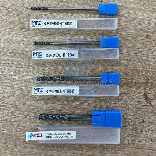 Jual ENDMILL CARBIDE HRC45 Diameter 3mm sampai 8mm panjang 100L 4 Flute ...