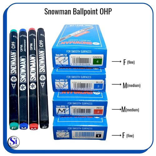 Jual Spidol Permanent Snowman OHP Ukuran Fine Dan Medium - F Green ...