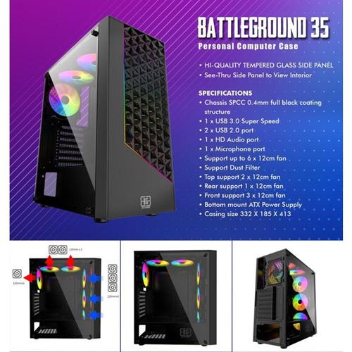 Jual CASING PC GAMING CASE SIMBADDA BATTLEGROUND BG35 BG 35 TEMPERED ...