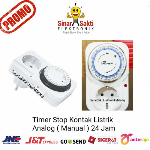 Jual Timer Stop Kontak Listrik Analog Stopkontak Otomatis 24 Jam Manual ...