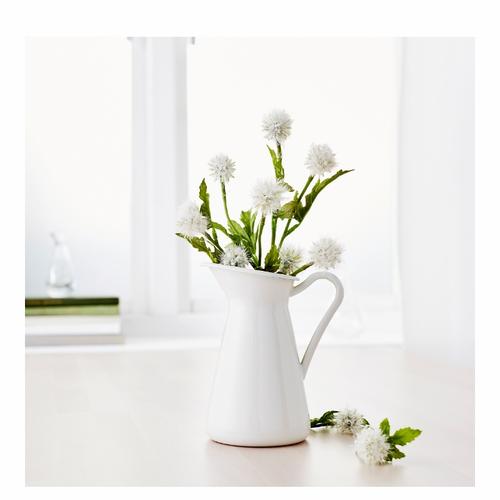 Jual Vas Bunga/Pitcher Besi Enamel Bergagang Cantik 16cm_Putih Polos ...