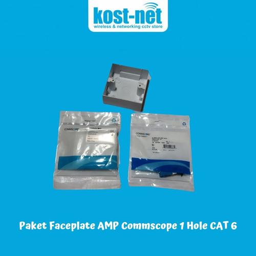 Jual Paket Faceplate AMP Commscope 1 Hole Cat 6 - Modular - Inbow - Kab ...