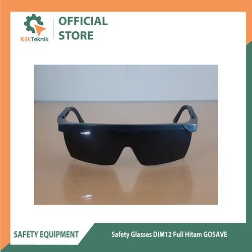 Jual Kacamata hitam Safety glasses DIM12 full hitam GOSAVE - Kab ...