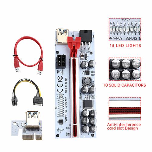 Jual Terbaru Riser Versi 12 Max, 2022 Edition 10 Kapasitor Mining PCIE ...