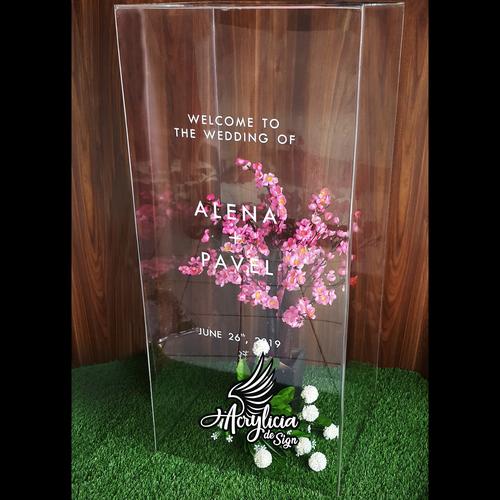 Jual Custom Acrylic Wedding Welcome Sign / Papan Nama Pernikahan ...