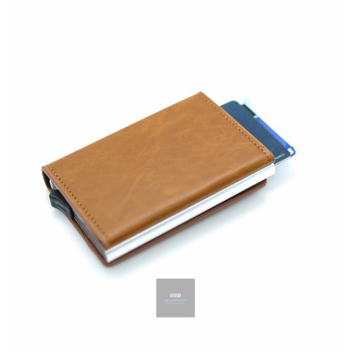 Jual Dompet Smart RFID Card Case Wallet Single Box - Light Brown ...