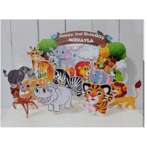 Jual Topper Cake Birthday Tusukan Hiasan Kue Ulang Tahun - Animal Zoo ...