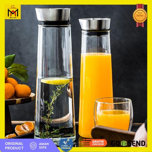 Jual Botol Air Jus Sirup Kulkas Pitcher Teko Kaca Borosilikat Tahan ...
