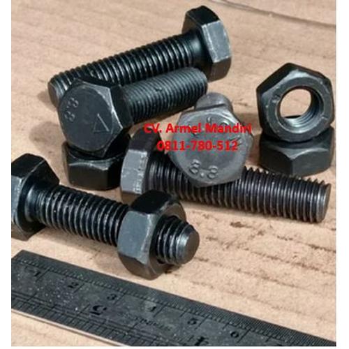 Jual Baut Mur Hex M14x40 Baja 8.8 Full Drat M14 x 40mm Hitam - Kota ...