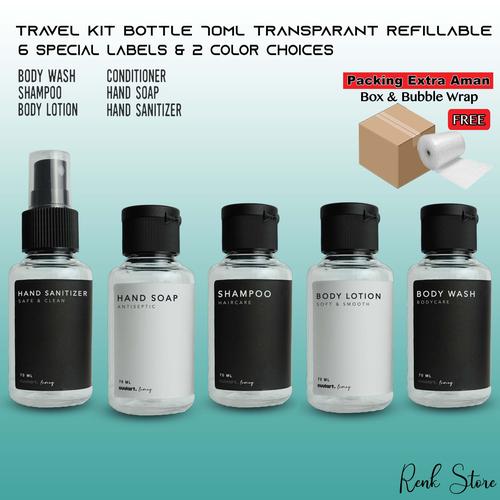 Jual Botol Refil Travel Kit 70ML BENING Label Minimalis & Aesthetic ...