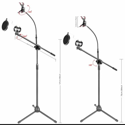 Jual Standing tiang microphone berdiri /Holder HP handphone 360 Degree ...