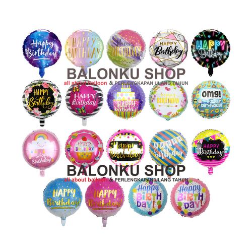 Jual Balon Foil Bulat Happy Birthday / Balon Happy Birthday / Balon HBD ...