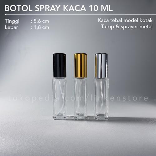 Jual Botol Spray 10ml Kaca Tebal Kotak - Refillable Travel Size Parfum ...