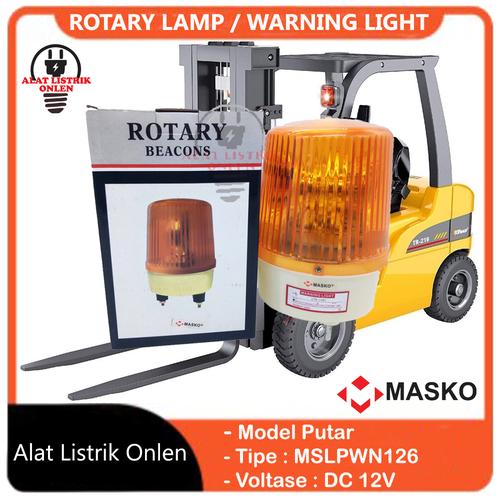 Jual WARNING LIGHT/ROTARY LAMP 6" BIRU/KUNING/MERAH 12V MASKO - Merah ...