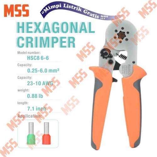 Jual IWISS Tang Ferrule Hexagonal segi 6 Tang Crimping Terminal Skun ...