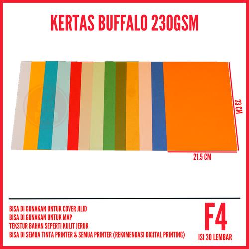 Jual Kertas Buffalo F4 230gsm isi 30 lembar / Kertas Cover Jilid F4 ...