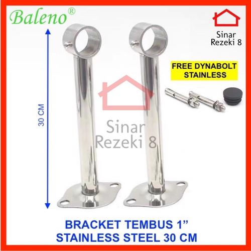 Jual 30 cm Bracket Tembus Pipa Bulat 1 inch / Pipe Support / Gantungan ...